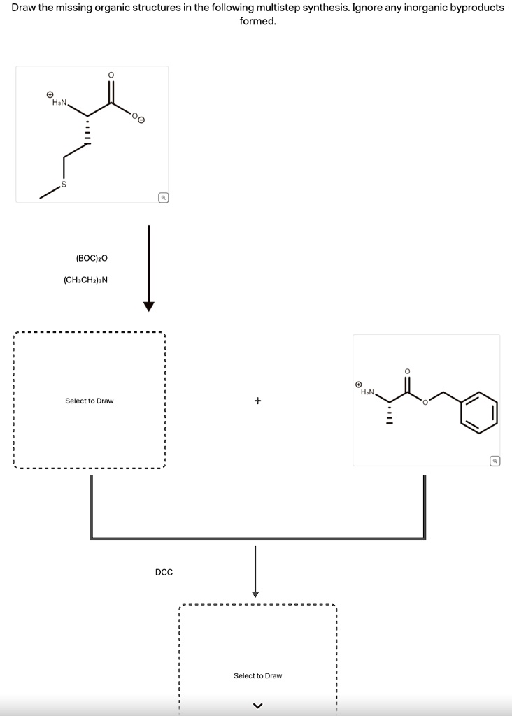 draw the missing organic structures in the following multistep ...