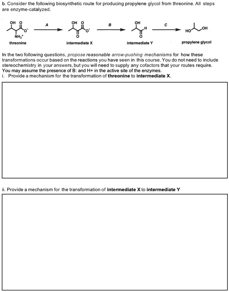 b. Consider the following biosynthetic route for producing propylene ...