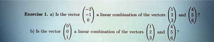 Solved Exercise 1 A [s The Vector Linear Combination Of The Vectors
