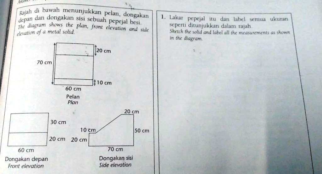 amn rijah di bawah menunjukkan pelan depan dan dongakan sisi sebuah ...