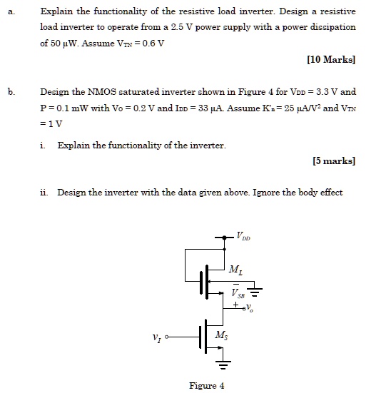 SOLVED: Explain the functionality of the resistive load inverter ... SOLVED: Explain the functionality of the resistive load inverter ...
