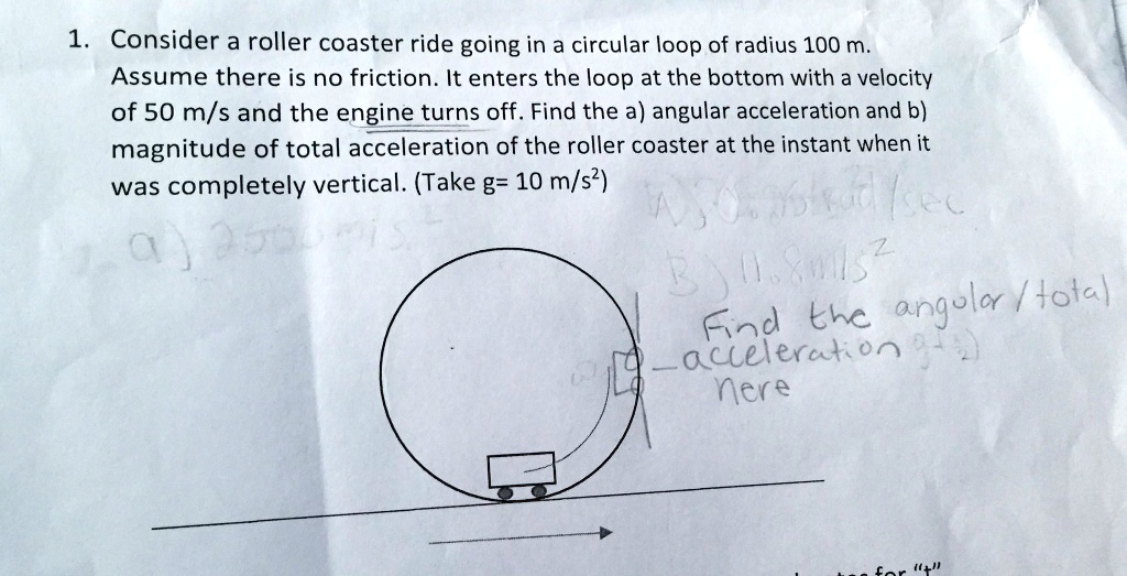 1. Consider a roller coaster ride going in a circular loop of radius ...