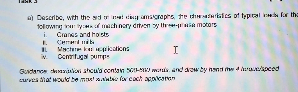 SOLVED: a) Describe, with the aid of load diagrams/graphs, the characteristics of typical loads ...