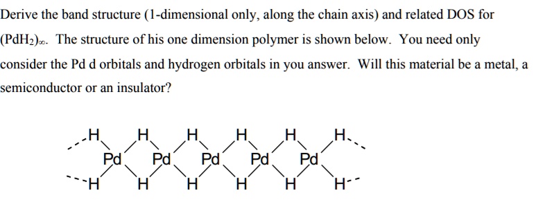 SOLVED: Derive the band structure ( 1-dimensional only, along the chain ...