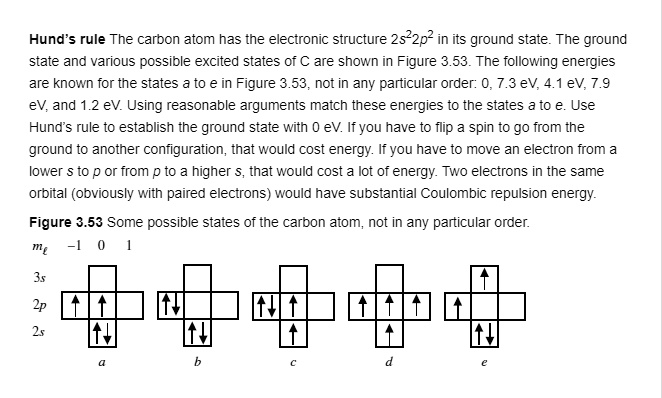 Hund's rule The carbon atom has the electronic structure 2s²2p² in its ...