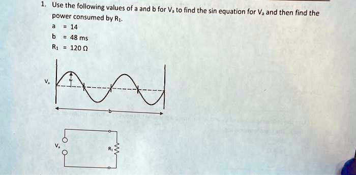 SOLVED: 1.Use the following values of a and b for V to find the sin ...
