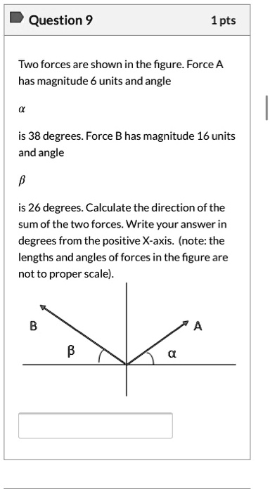 SOLVED: Question 9 1pts Two forces are shown in the figure. Force A has ... SOLVED: Question 9 1pts Two forces are shown in the figure. Force A has ...