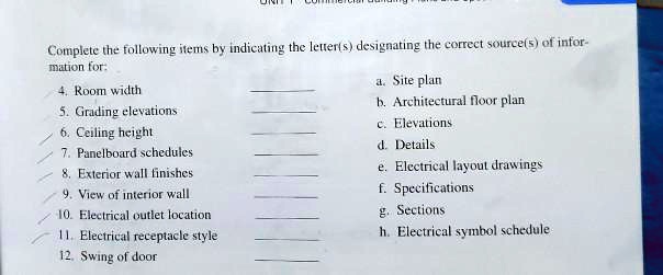 SOLVED: Complete the following items by indicating the letter(s ...