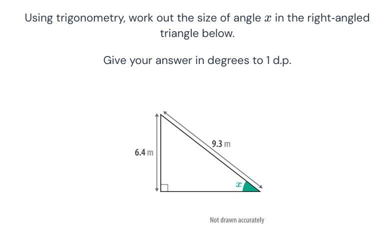 Solved Using Trigonometry Work Out The Size Of Angle X In The Right