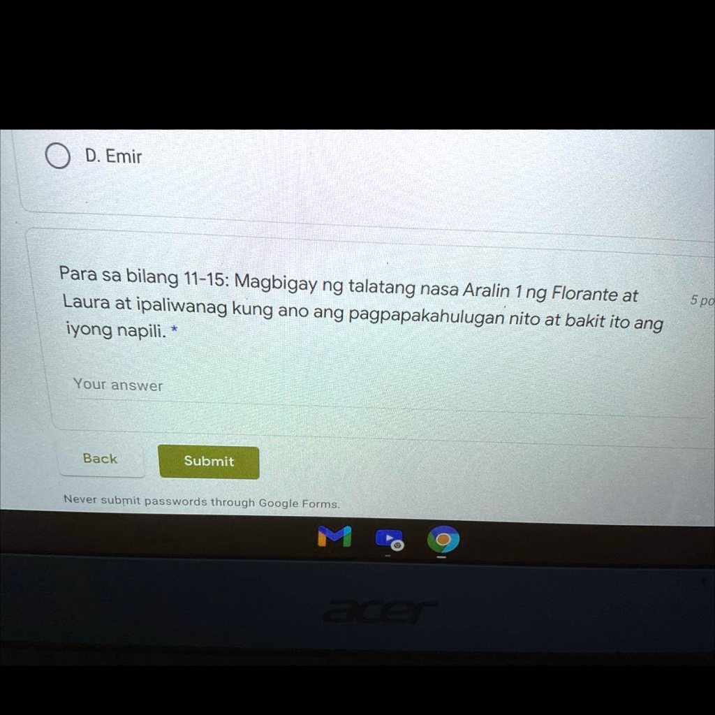 SOLVED: Help me to answer this ASAP! D. Emir Para sa bilang 11-15 ... SOLVED: Help me to answer this ASAP! D. Emir Para sa bilang 11-15 ...