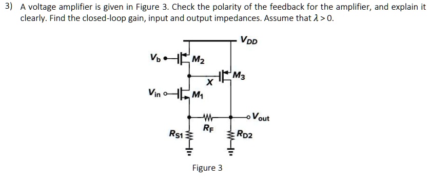 A Voltage Amplifier Is Given In Figure 3 Check The Polarity Of The Feedback For The Amplifier