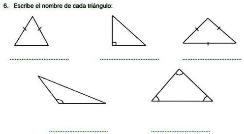 SOLVED: escribe el nombre de cada triángulo