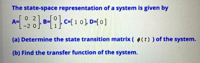 Solved The State Space Representation Of A System Is Given By [0101011 [1][1] A Determine