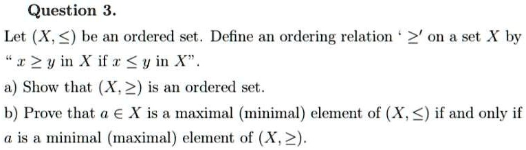 SOLVED: Question 3. Let (X,