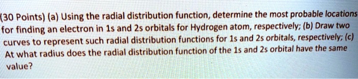 Solved 30 Points A Using The Radial Distribution Function