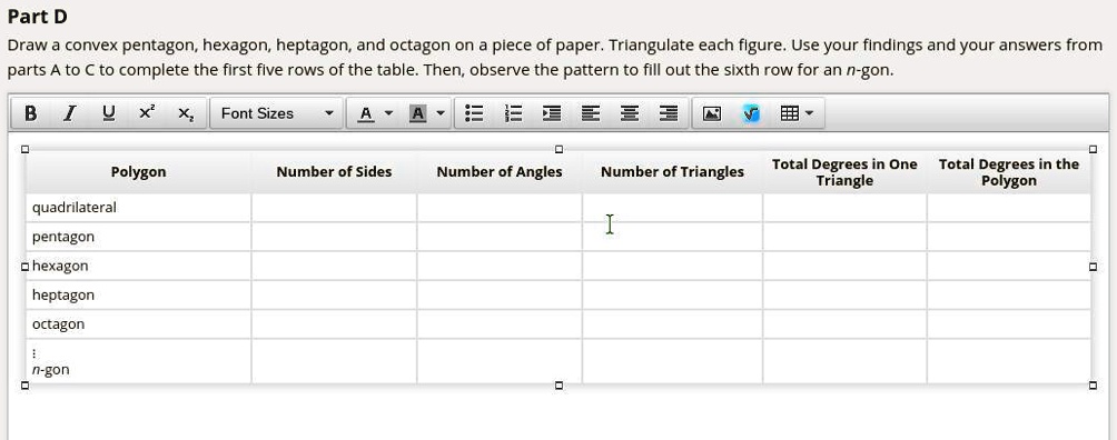 please help me part d draw convex pentagon hexagon heptagon and octagon on piece of paper ...