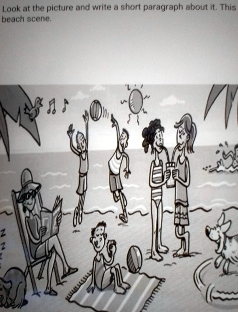 'write a paragraph on picture composition Look at the picture and write ...