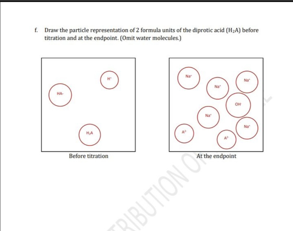 f draw the particle representation of 2 formula units of the diprotic ...