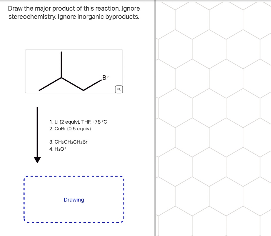 Draw the major product of this reaction. Ignore stereochemistry. Ignore ...