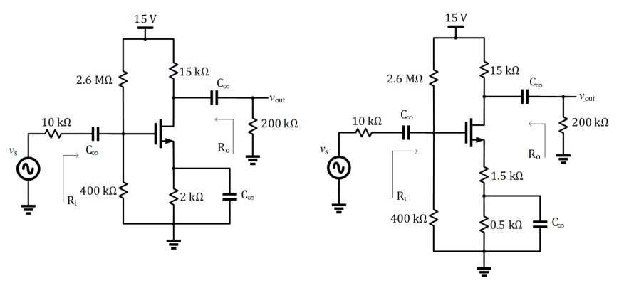 SOLVED: Two common-source amplifiers, one source-degenerated and one ... SOLVED: Two common-source amplifiers, one source-degenerated and one ...