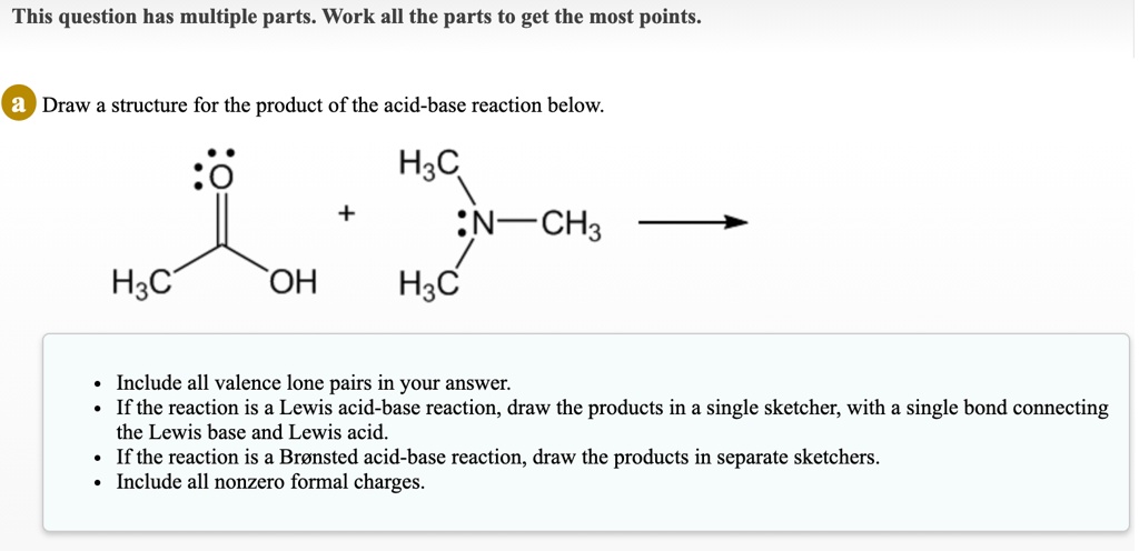 Draw a structure for the product of the acid-base reaction below: H3C:N ...