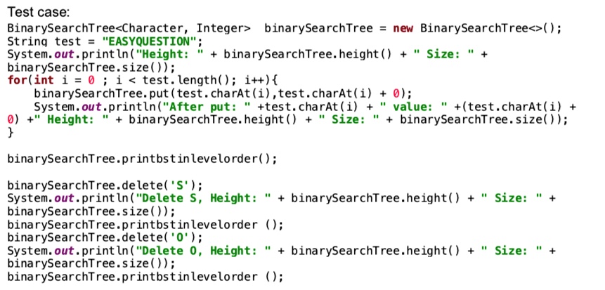 SOLVED: In Java, implement your binary search tree with the following methods: - height() to ...