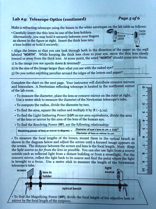 lab 4 telescope optics continued page 5 qf 6 make refracting telescope ...
