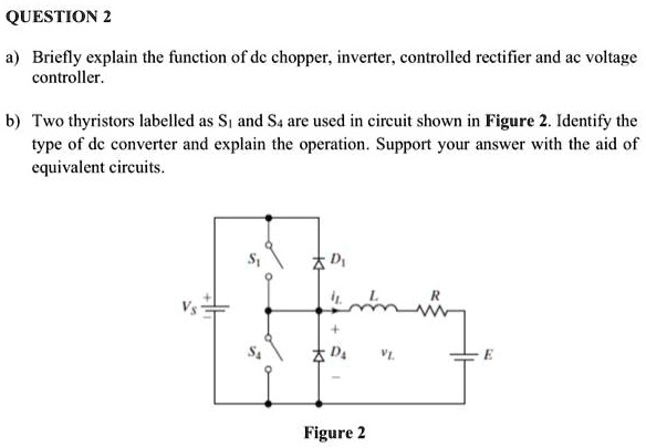 QUESTION 2 a) Briefly explain the function of dc chopper, inverter, controlled rectifier and ac ...
