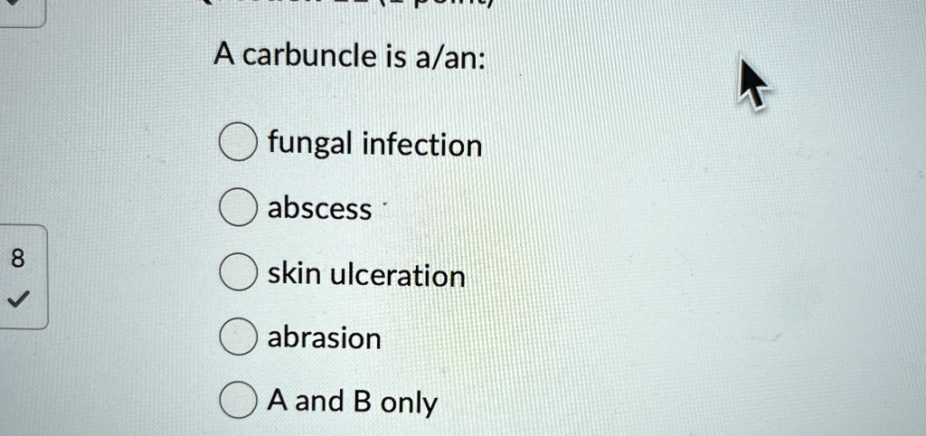 a carbuncle is aan fungal infection abscess skin ulceration abrasion a ...