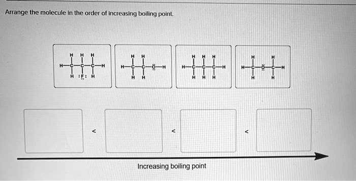 arrange ihe molecule in the order of increasing boiling point increasing boiling point 56135