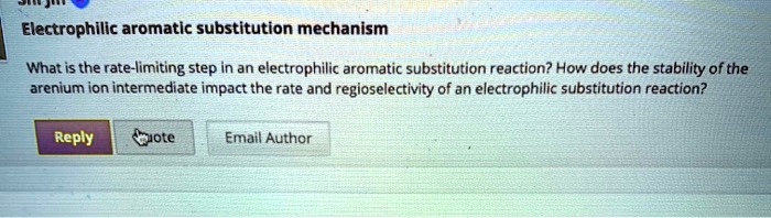 electrophilic aromatic substitution mechanism what is the rate limiting ...