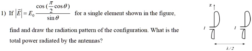 SOLVED: Lecture is Antennas. cos( -cos) for a single element shown in ...