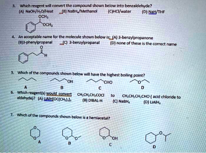 SOLVED: Which reagent will convert the compound shown below into ...