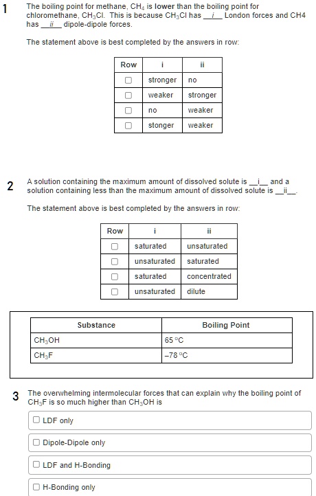 the boiling point for methane ch lower than the boiling point for ...