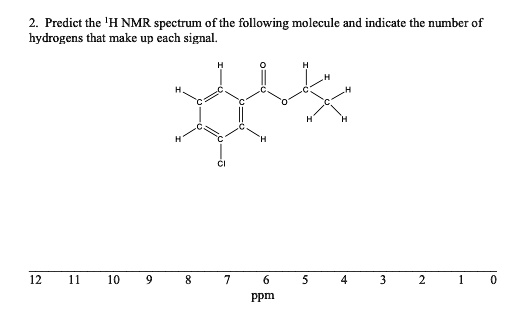 2. Predict the 'H NMR spectrum of the following molecule and indicate the number of hydrogens ...