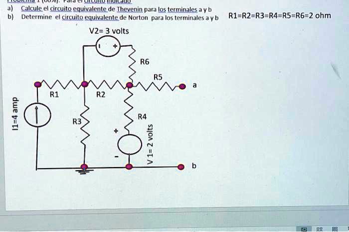 SOLVED: Calculate the Thevenin equivalent circuit for terminals a and b. Determine the ...