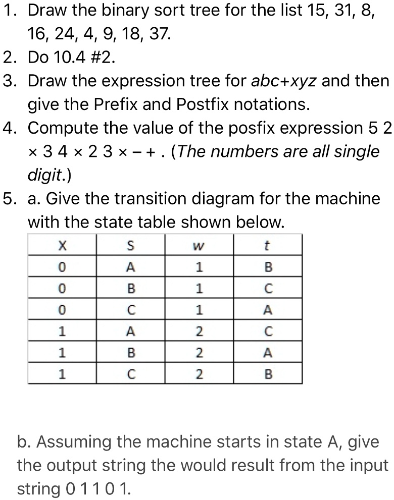 SOLVED: 1 . Draw the binary sort tree for the list 15, 31, 8, 16, 24,4 ...