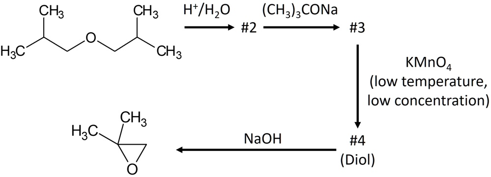 SOLVED:CH3 CH3 Ht/HzO (CHz)3CONa #2 #3 CH3 H3C KMnO4 (low temperature ...