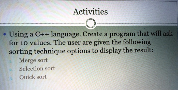 SOLVED: Using the C++ language, create a program that will ask for 10 values. The user is given ...
