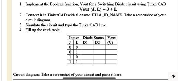 Solved Implement The Boolean Function Vout For A Switching Diode 2707