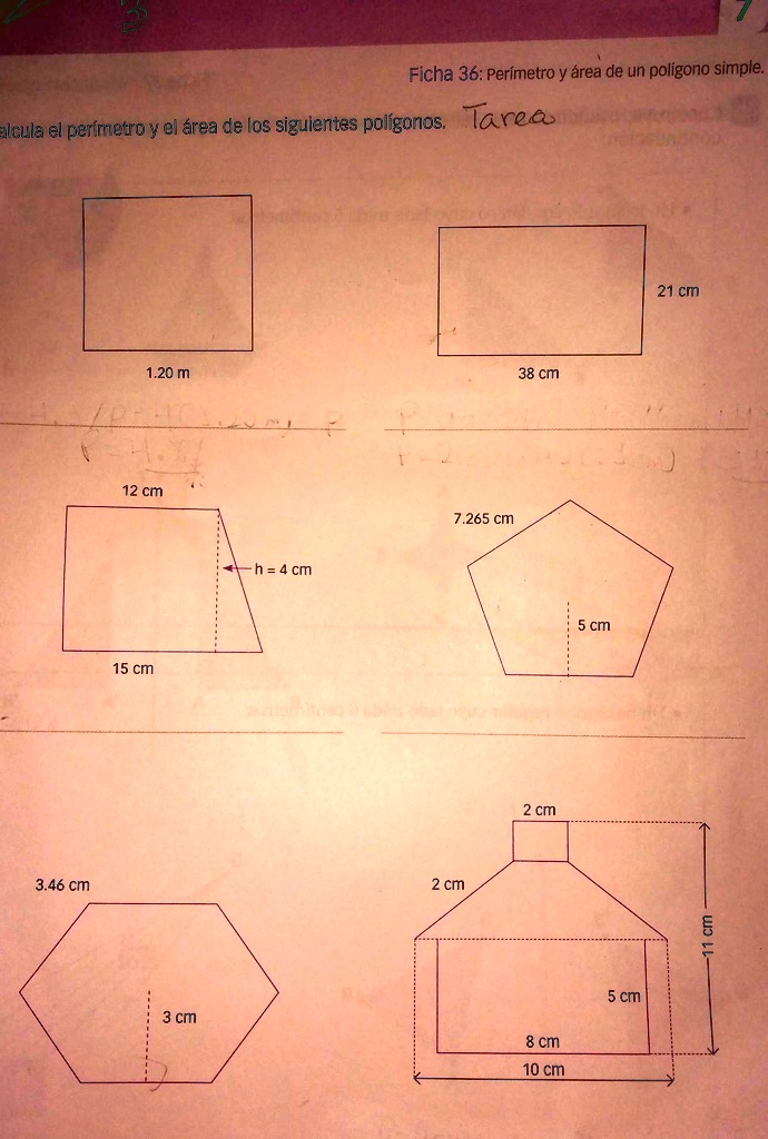 SOLVED: AYUDAME, PORFAVOR Calcula el perímetro y el área de los ... SOLVED: AYUDAME, PORFAVOR Calcula el perímetro y el área de los ...