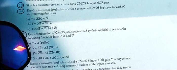 SOLVED: Sketch a transistor-level schematic for a CMOS 4-input NOR gate ...