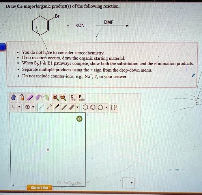 SOLVED: Draw tlie majorlorganic product(s) of the following reaction ...