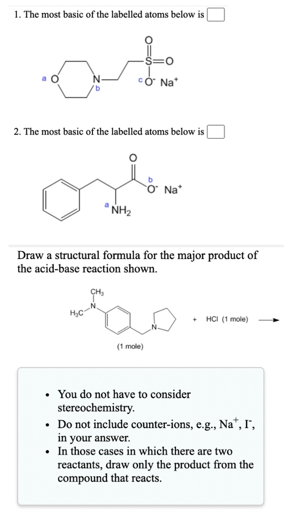 1 the most basic of the labelled atoms below is c0 na 2 the most basic ...
