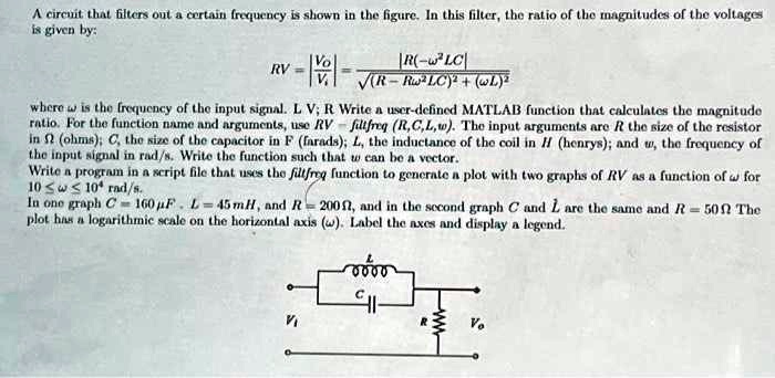 SOLVED: Can I get this in MATLAB with comments, please? A circuit that ...