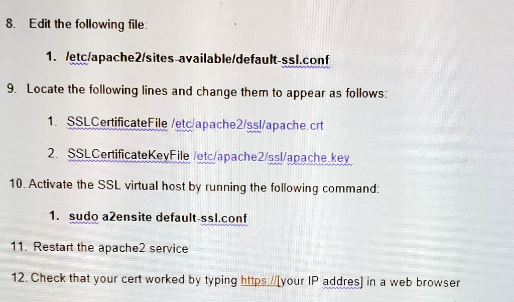 SOLVED: Edit the following file: 1. /etc/apache2/sites-available ...