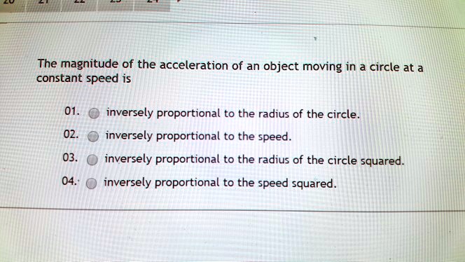 Solved The Magnitude Of The Acceleration Of An Object Moving In A