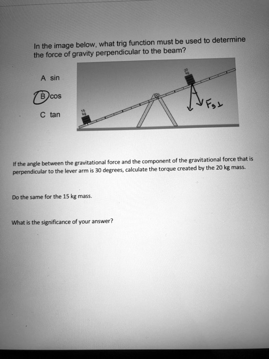 SOLVED: the image below; what trig function must be used to determine ...