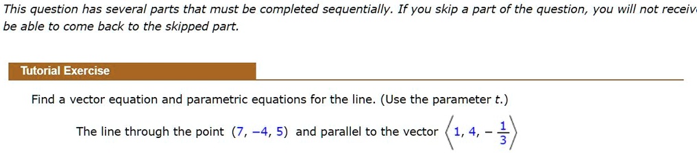 SOLVED: This question has several parts that must be completed sequentially: If you skip a part ...