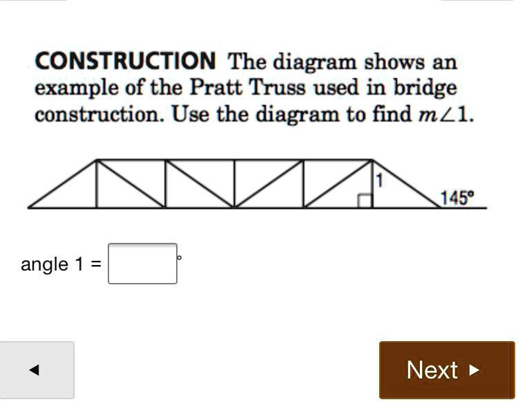 CONSTRUCTION The diagram shows an example of the Pratt Truss...